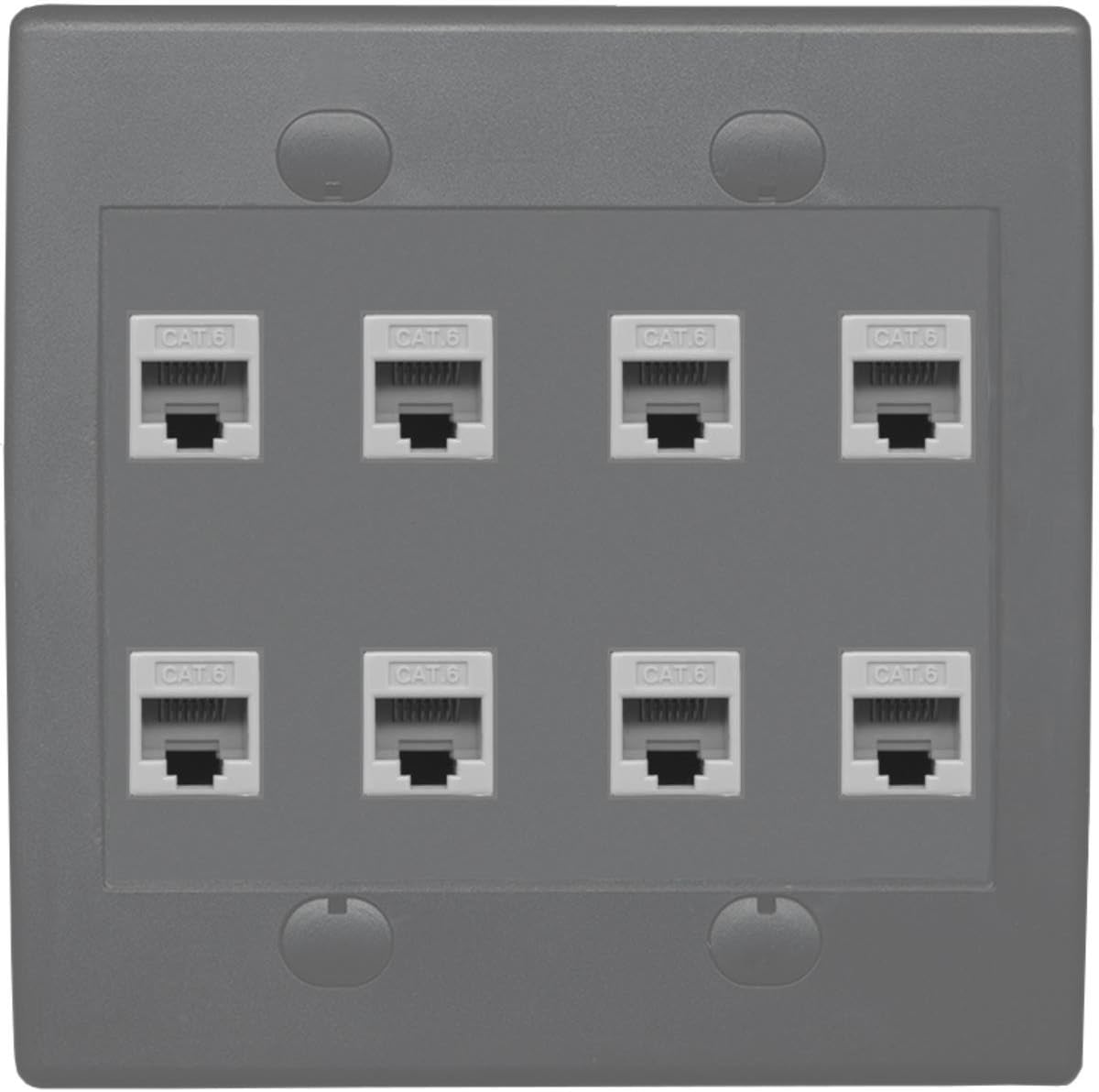 Amazon.com: RiteAV 8 Port Flat Dual 2 Gang Ethernet Cat6 RJ45 Network ...