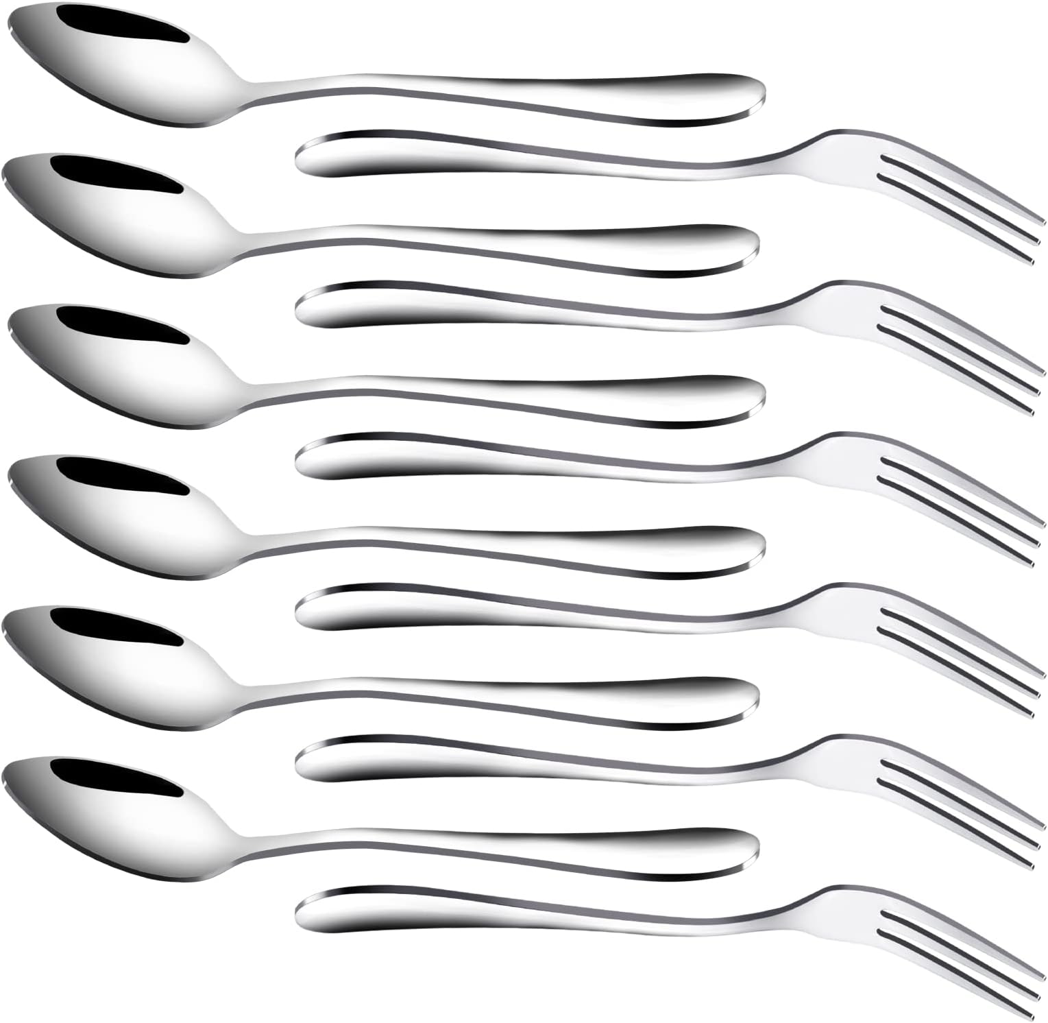 Amazon.com: 12pcs Stainless Steel Tea Dinner Server Spoon and Cake ...