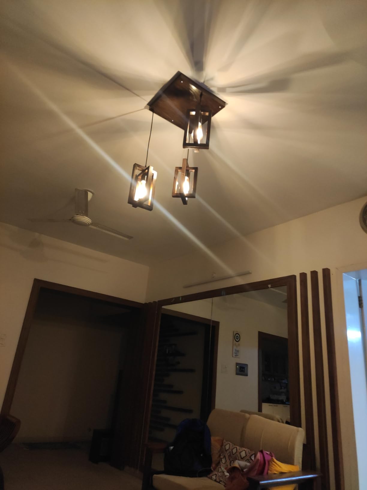 Buy KASTENGLOW Cubicle Wooden 3-Lights Linear Cluster Chandelier Modern ...