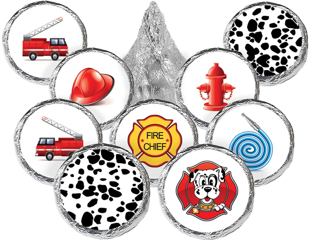 Amazon.com: Firefighter Birthday Party Favor Chocolate Kisses Candy ...