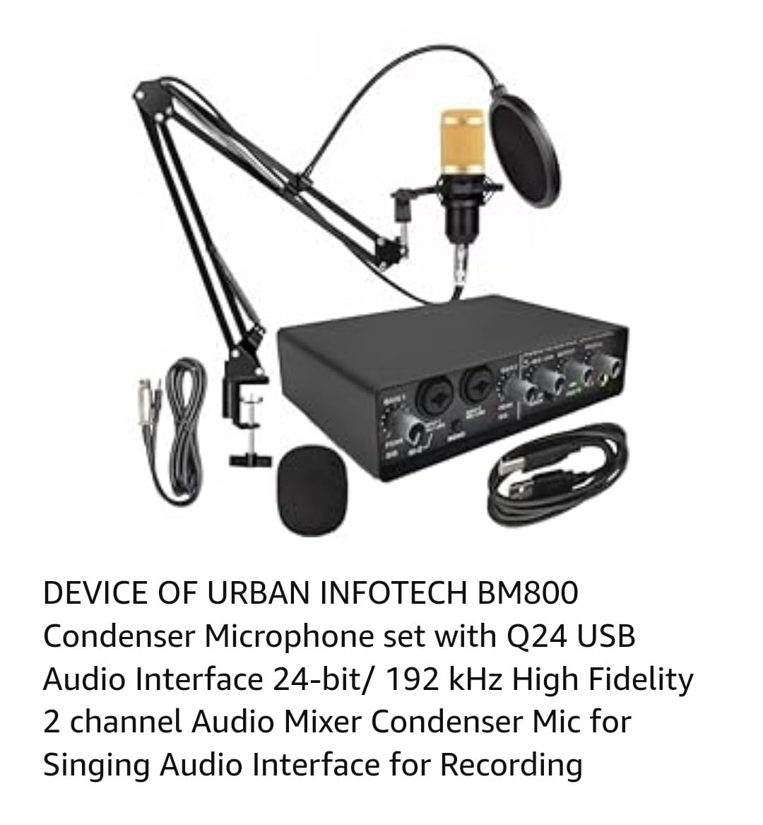 DEVICE OF URBAN INFOTECH BM800 Mic set with Q24 USB Audio Interface 24 ...