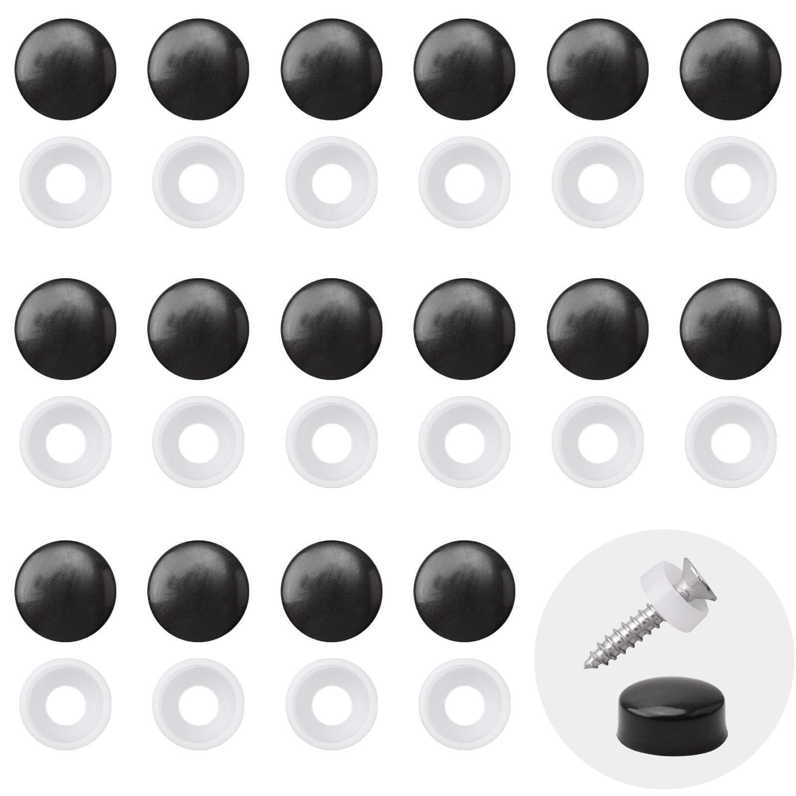 Amazon.com: INCREWAY 100pcs Screw Covers, Plastic Screw Cap, Plastic ...