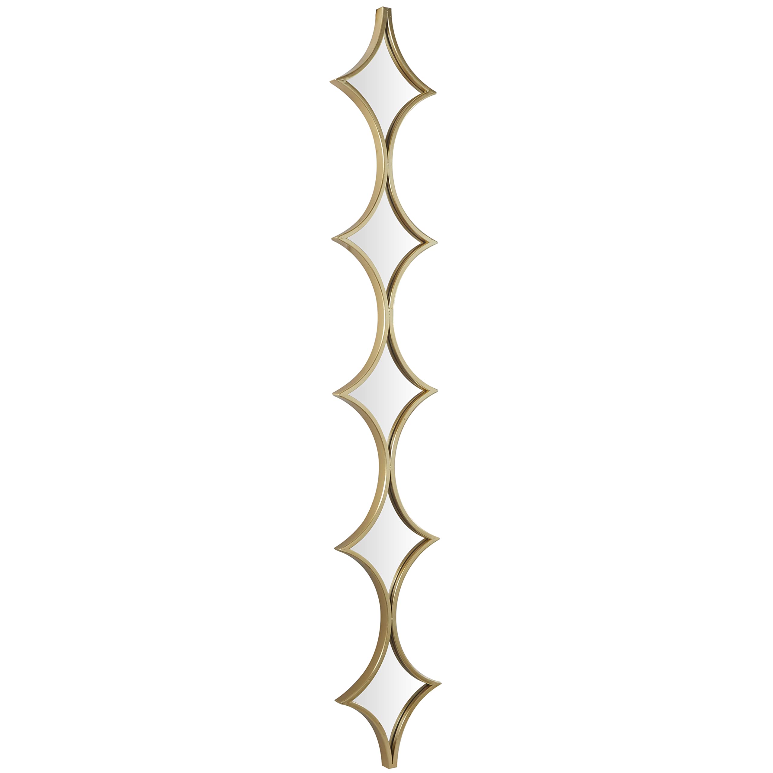Deco 79 Metal Slim Stacked Chain 5 Layer Wall Mirror with Diamond ...