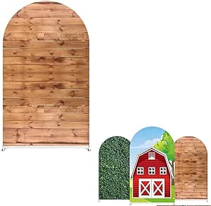 Amazon.com : Ellteecz Barn Wood Planks Arches Backdrop Cover for Kids ...