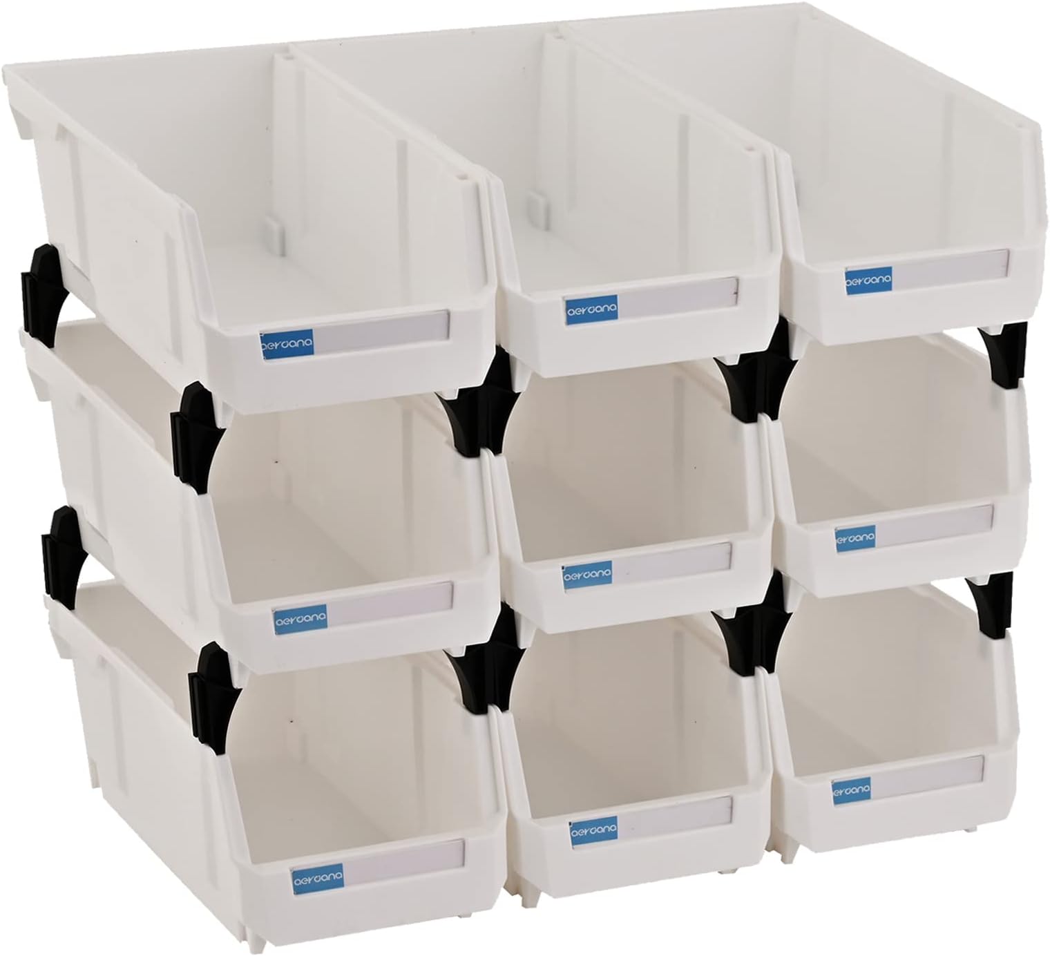 Amazon.com: ZEONHAK 6 Pack White Storage Bin with Handles, White ...