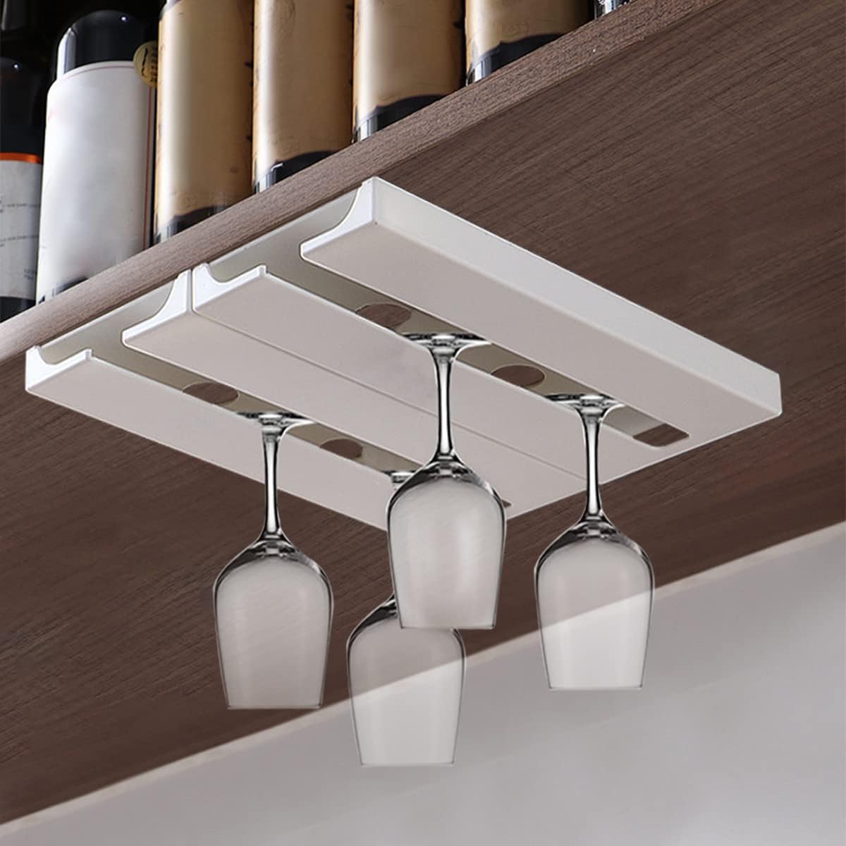 Amazon.com: Jwinkumy Wine Glass Rack Under Cabinet, Wine Glass Holder 2 ...