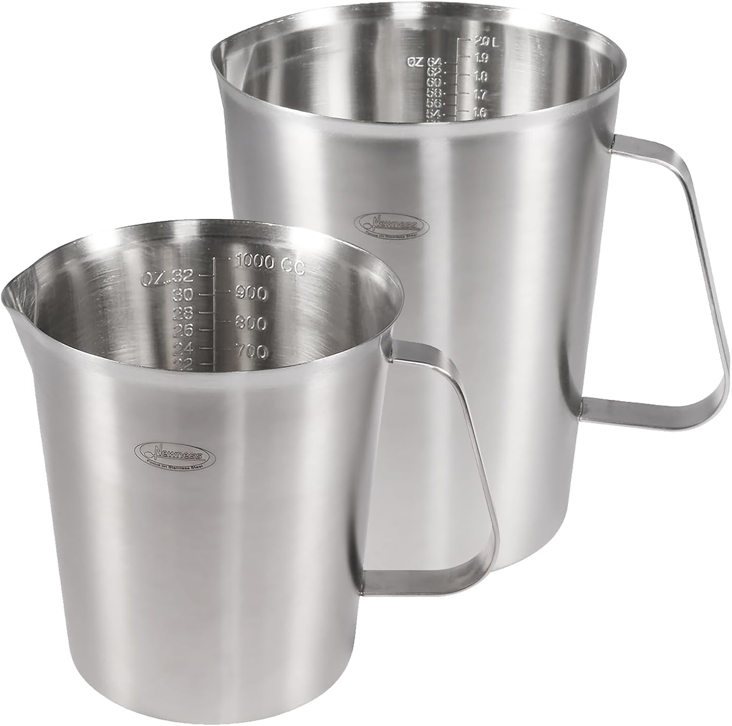 Amazon.com: Newness 2 Pack Stainless Steel Measuring Cup, Metal ...