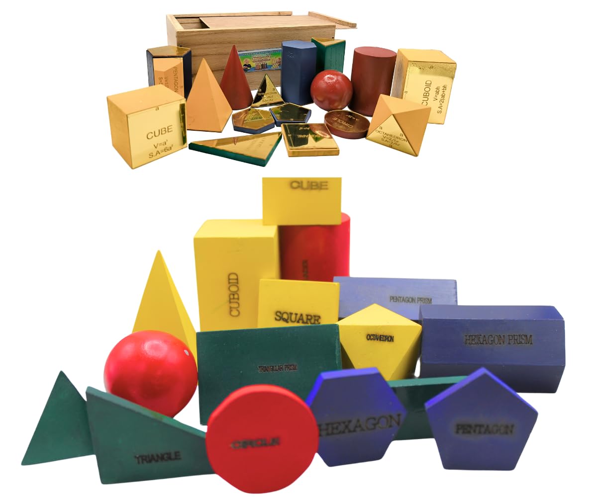 The Labworld Mathematics 2D &3 Dimensional Geometric Shape Set of 16 ...