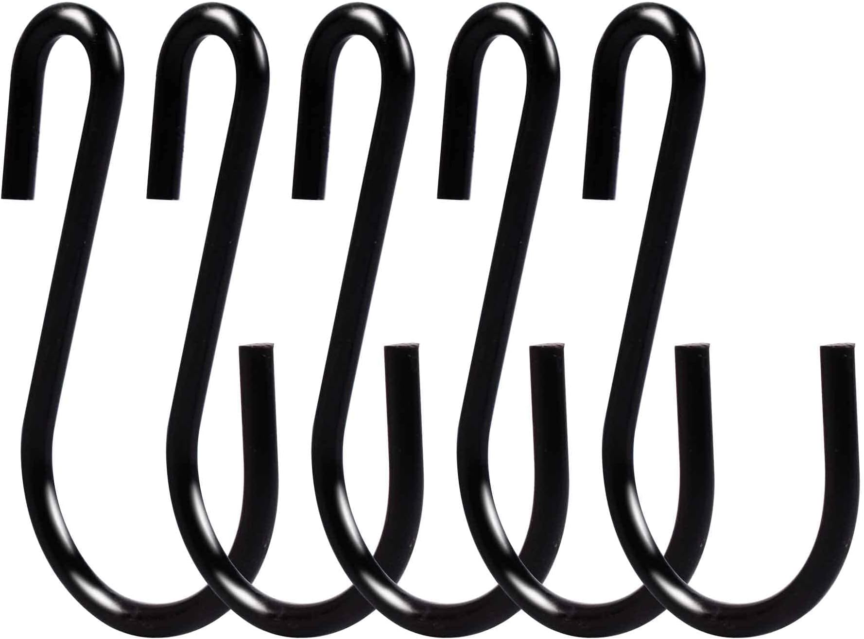 Amazon.com: Yikla S Hooks for Hanging Plants, Clothes, 20 Pack Black S Shaped Hooks Made of ...