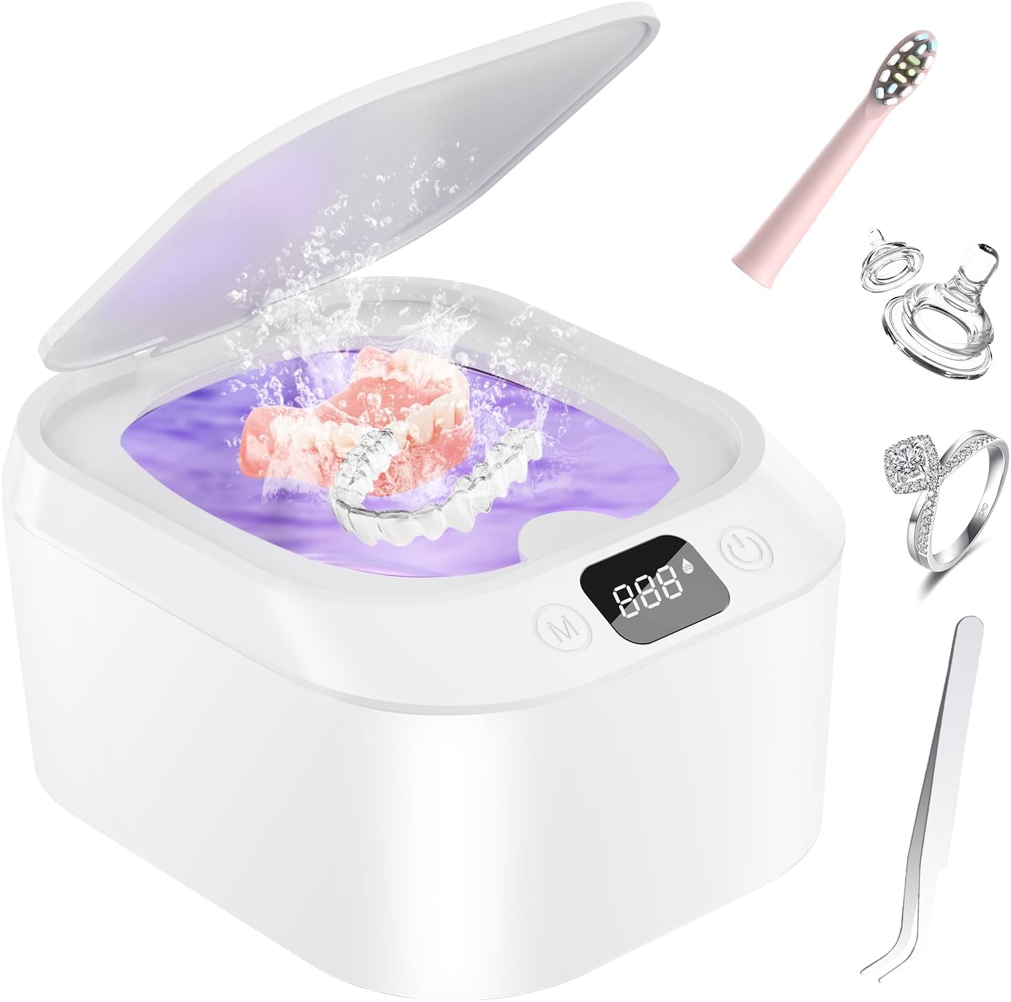 Amazon.com : Zima Dental Pod | Rose Pink | Ultrasonic Retainer Cleaner ...