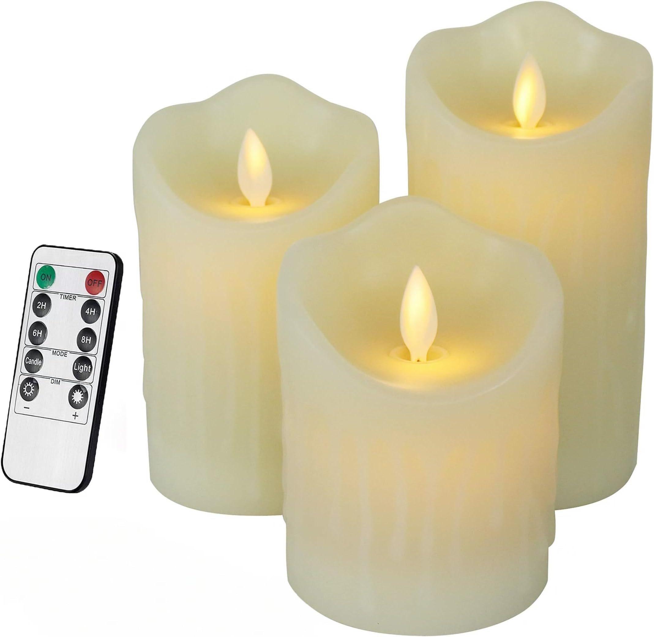 Flickering Flameless Ivory Candles Realistic LED Candles with Remote ...