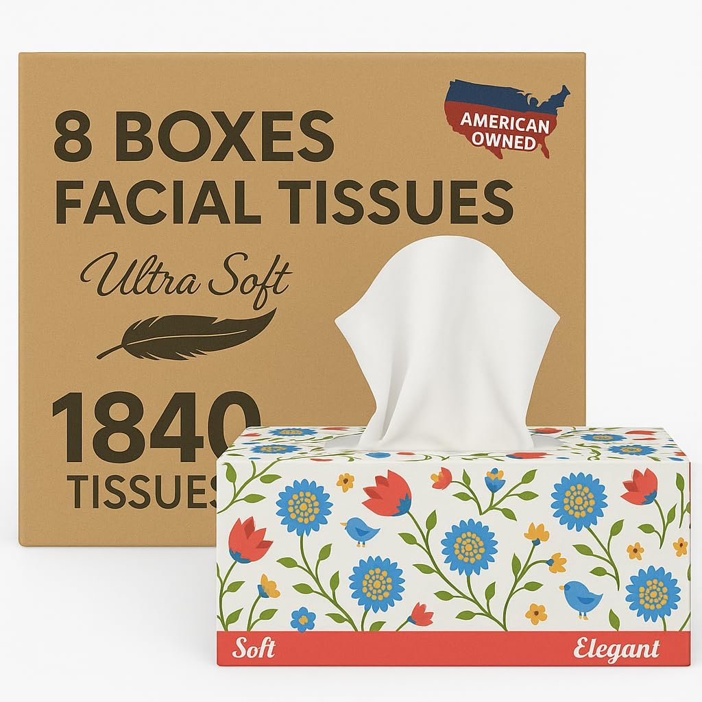 Amazon.com: Premium Bulk Tissues, 8 Boxes of 230 Count, 2-Ply Soft ...