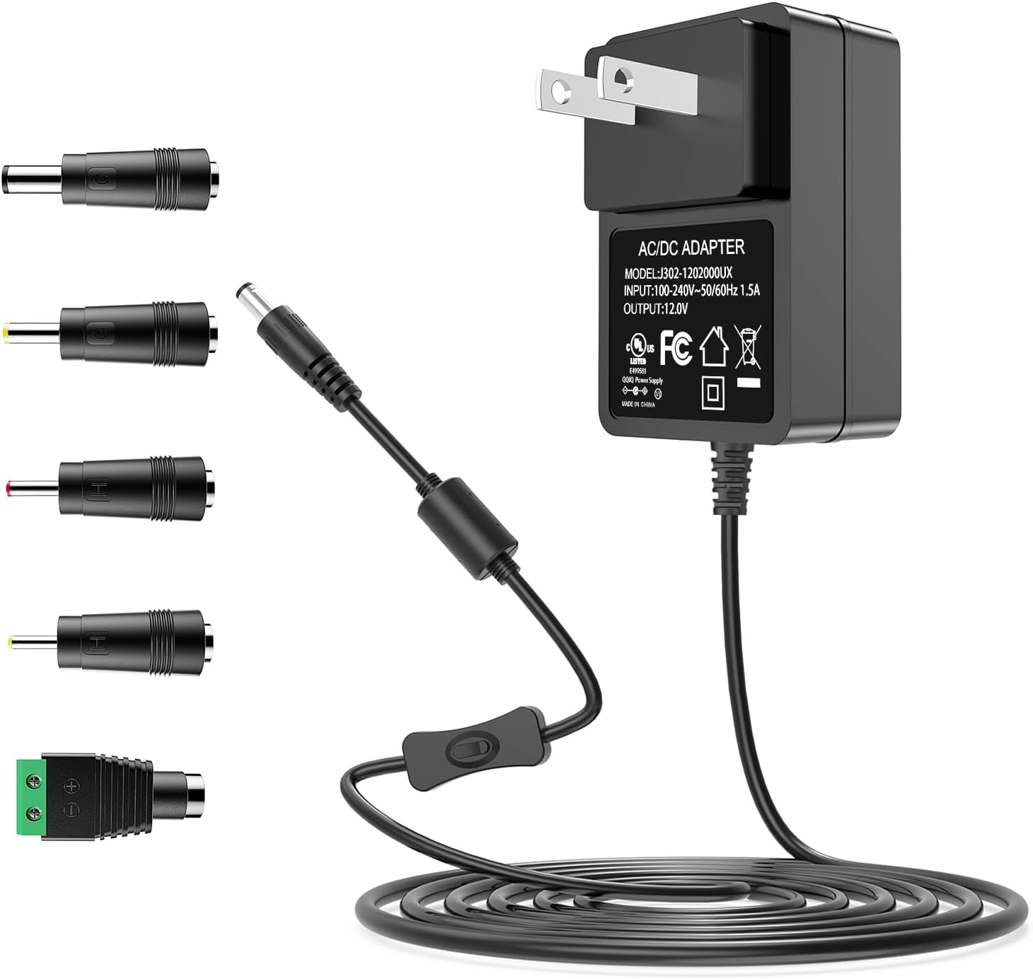 Amazon.com: 12V DC Power Supply, 12Volt 2A Power Adapter Wall Plug UL ...
