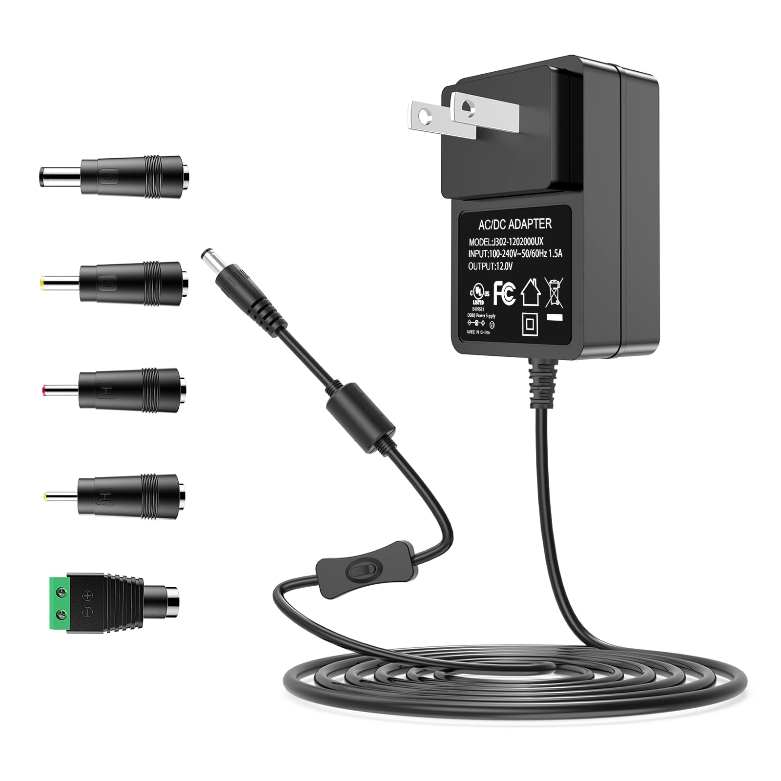 Amazon.com: 12V AC Adapter, 12V Power Supply Wall Plug UL Listed for ...