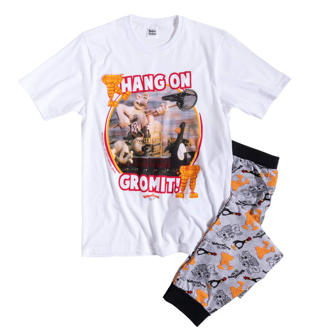 TDP Textiles Mens Wallace and Gromit Pyjamas White/Off White : Amazon ...