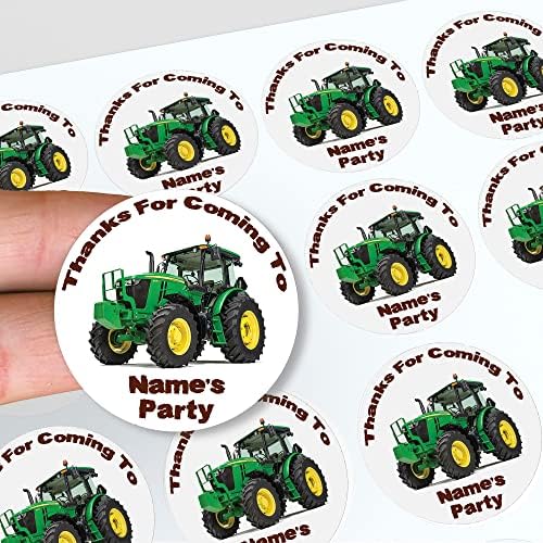 Personalised Tractor Thank You Birthday Party Stickers for Party Bags ...