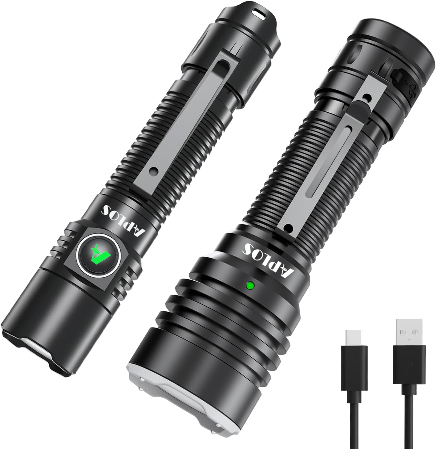 Amazon.com: APLOS T03 Rechargeable Tactical Flashlight 5000 Lumen ，T02 ...