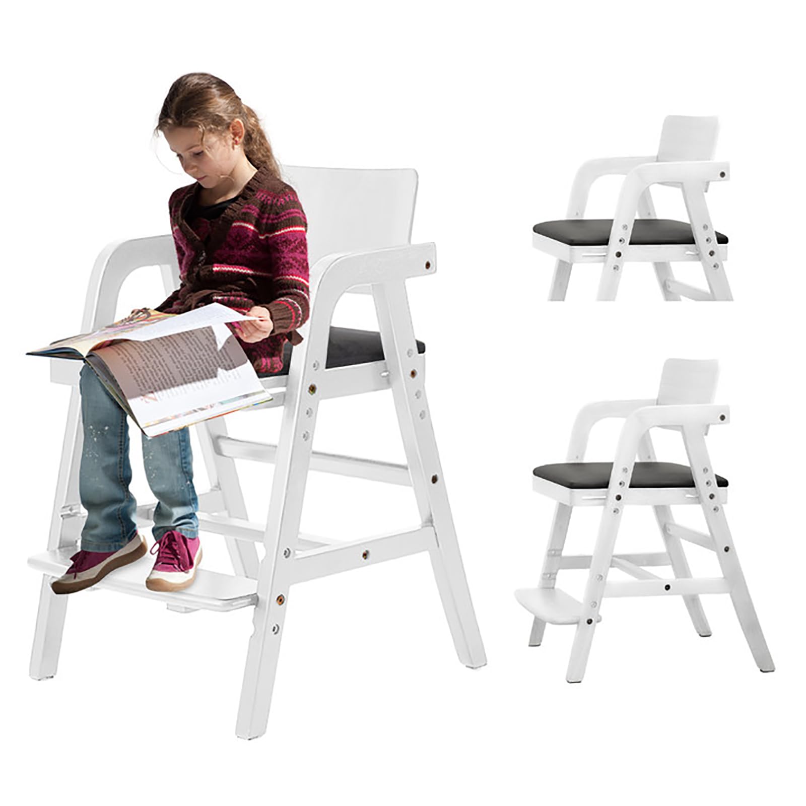 Snapklik.com : ALeesing Solid Wood High Chair For Toddlers To Teens ...