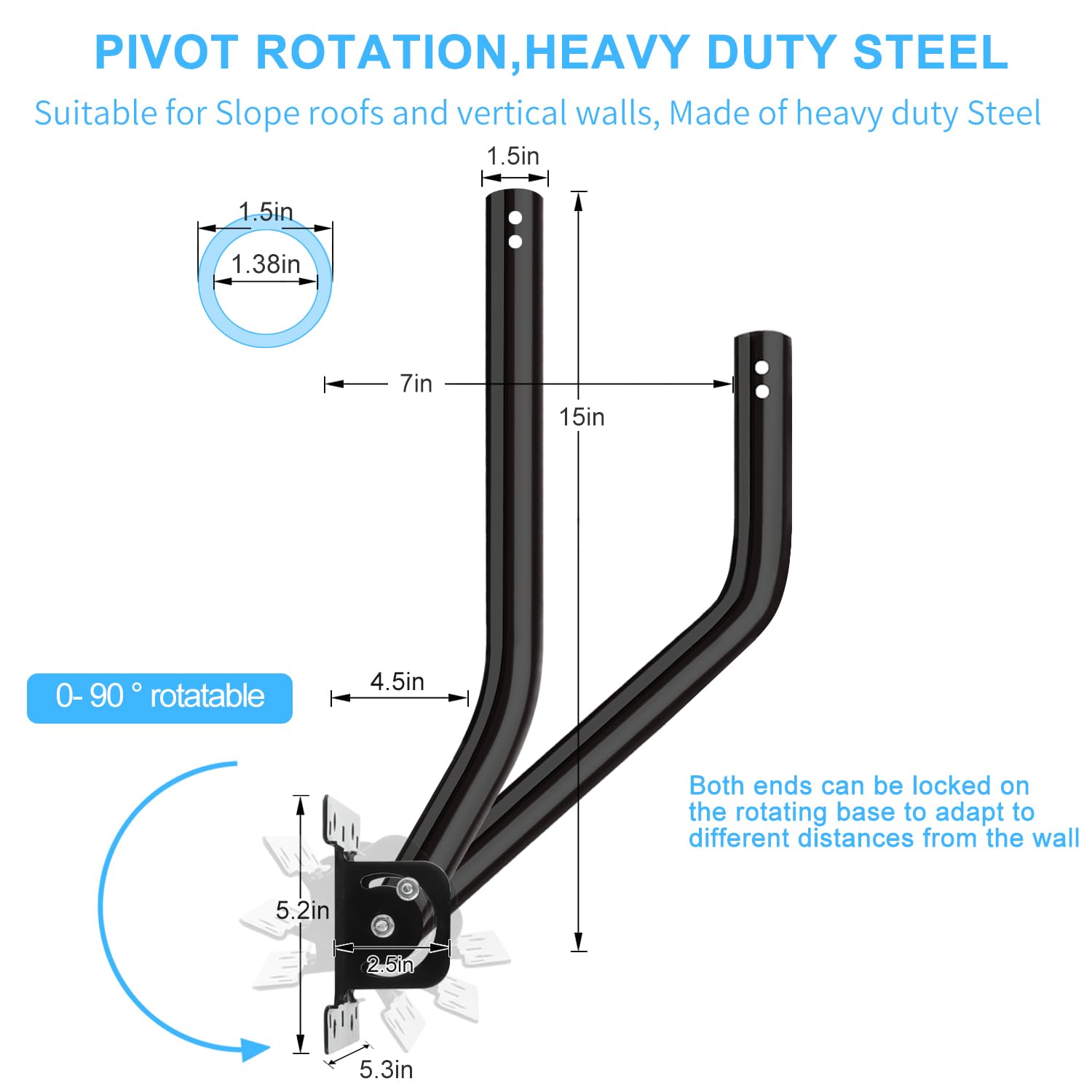 Snapklik.com : Sactulaz 15" Antenna J-Pipe Mount For Starlink Pole