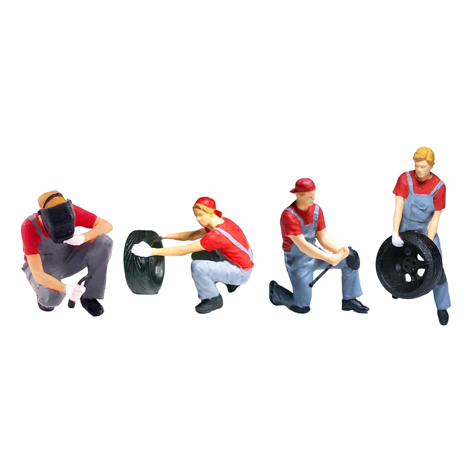 Amazon.com: Yiju Hand Painted 1/64 Miniature People Figurines Garage ...