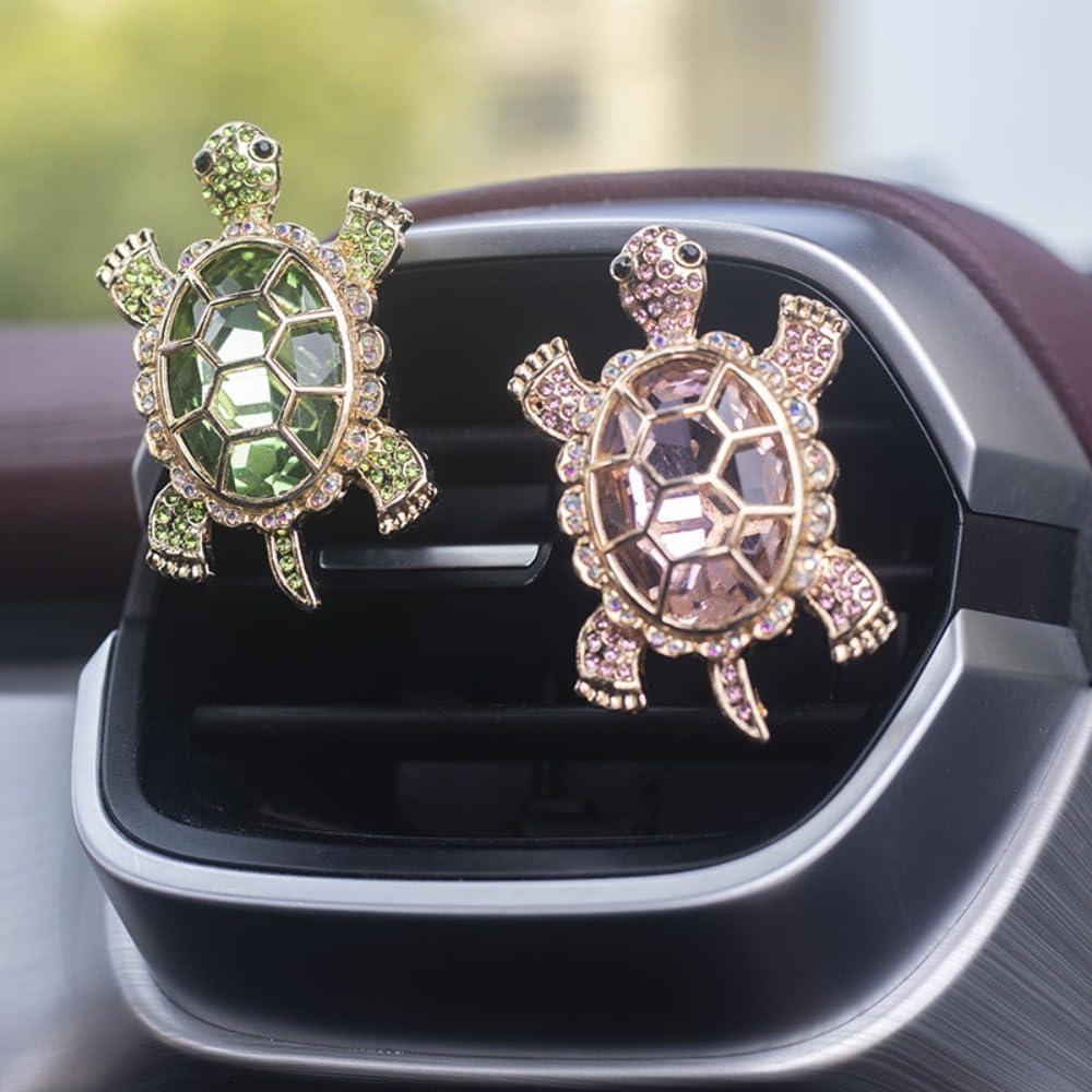 Amazon.com: 2 Pcs Bling Tortoise Air Vent Clips, Crystal Rhinestone ...