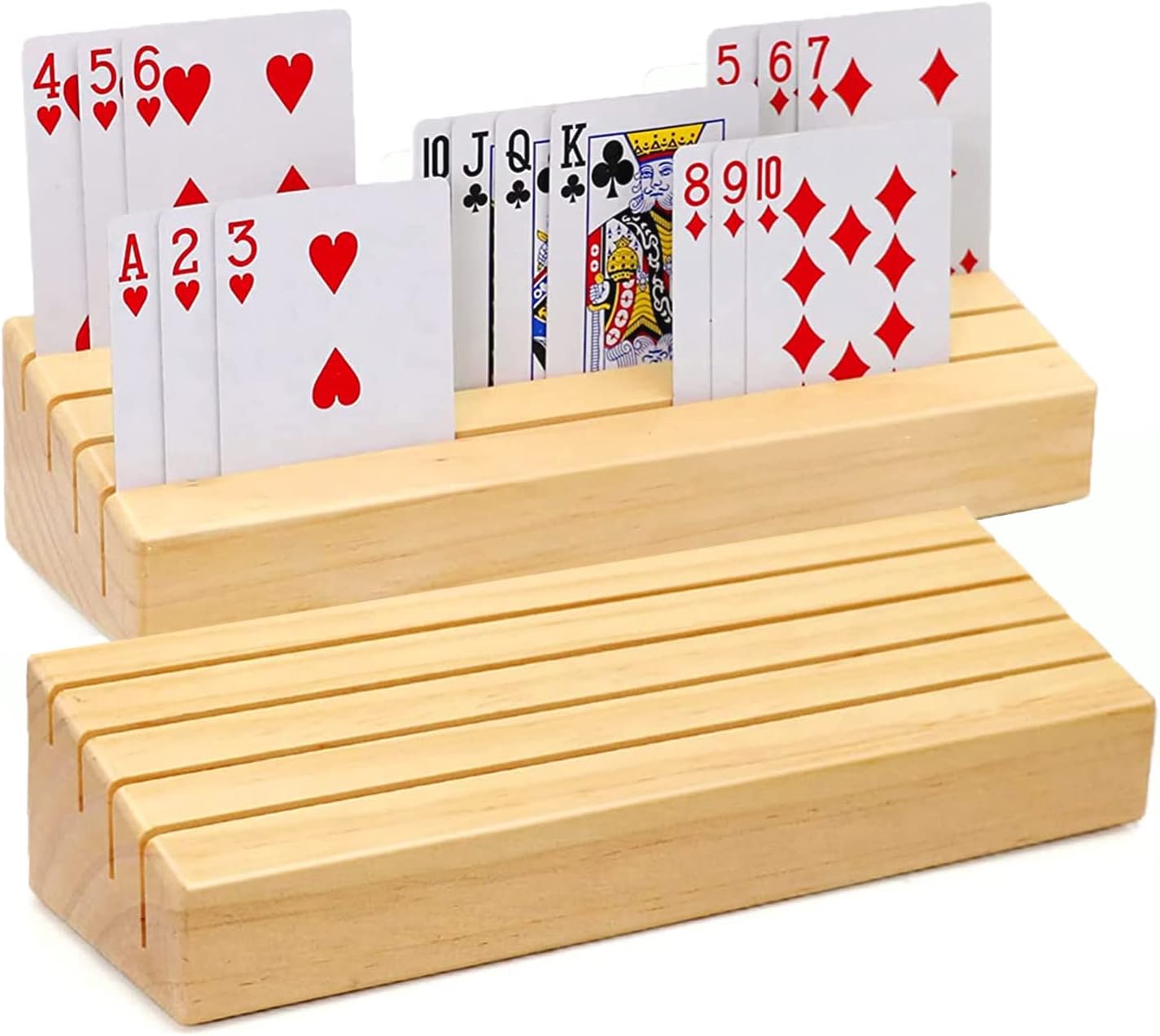 Amazon.com: Yesland 2 Pack Wooden Playing Card Holder -13-3/4 x 3-1/8 ...