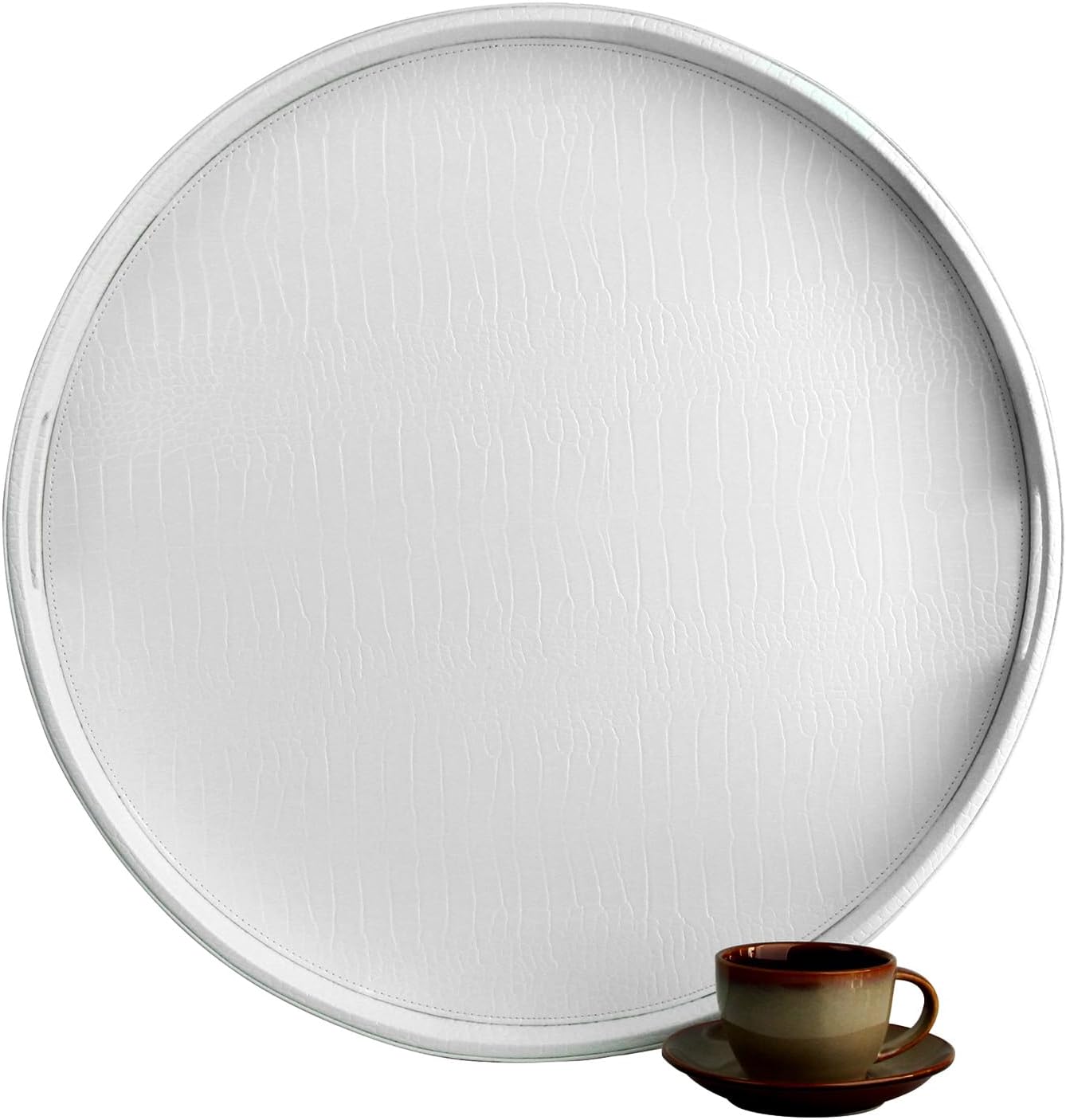Amazon.com: HofferRuffer Extra Large Round Serving Tray, Elegant Faux ...
