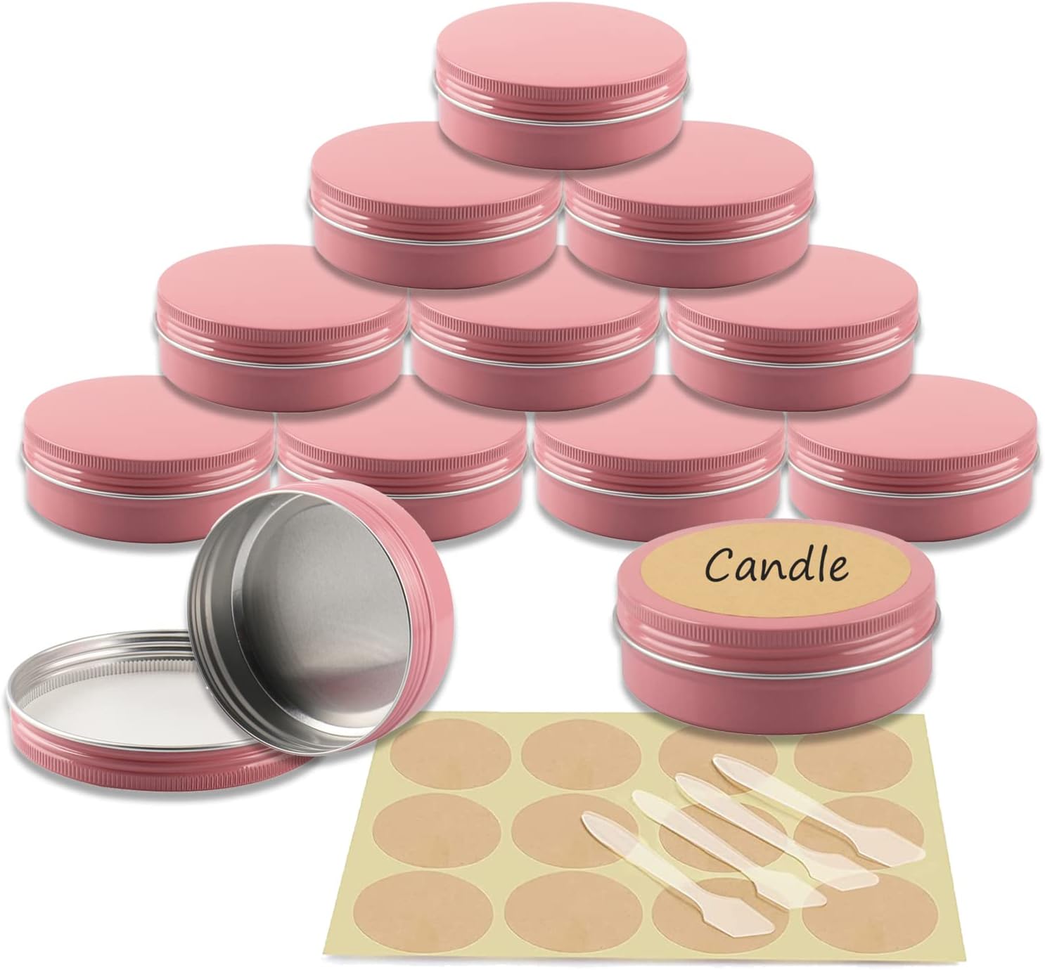 YANCAER 48 Pcs Pink Cosmetic Container Pots 100ml - D83mm x H28mm ...