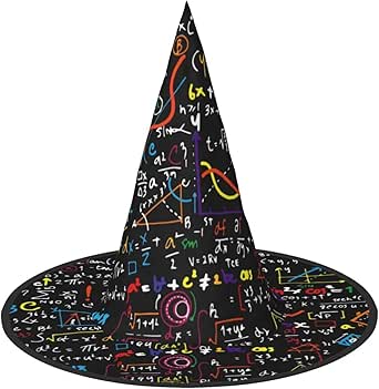 Amazon.com: YQxwJL Math Formula Print Halloween Witch Hat,Wizard Hat ...