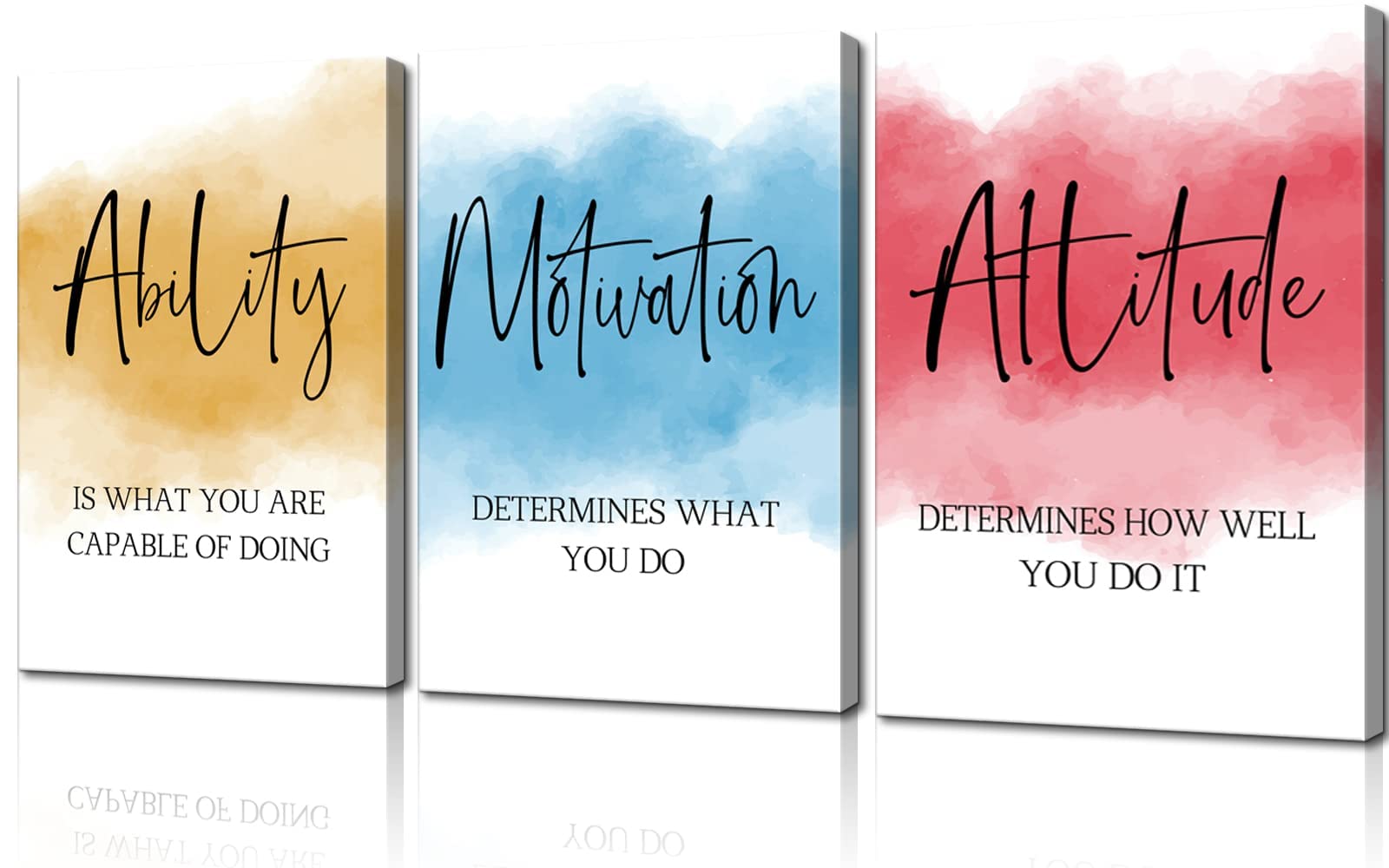 Amazon.com: 3 Pieces Ability Motivation Attitude Inspirational Wall Art ...