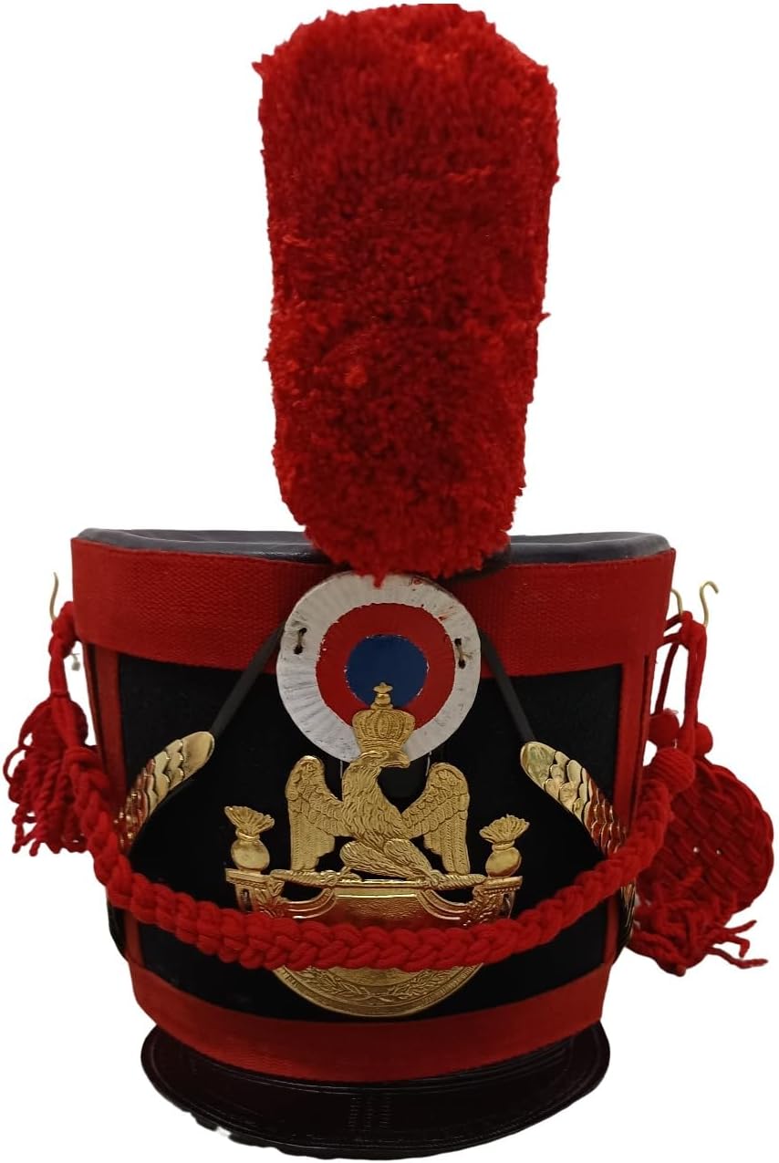 Amazon.com: Shako Napoleonic Leather French Shako Helmet with Red ...