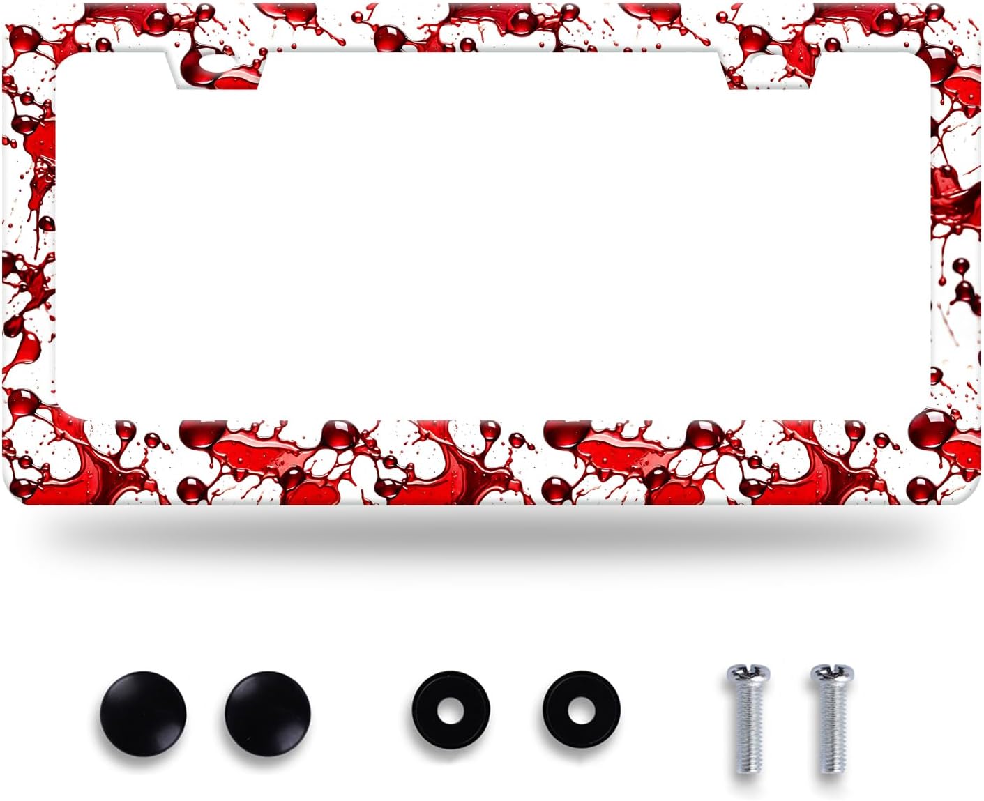 Amazon.com: Scarry Blood Splattered License Plate Frame Halloween ...
