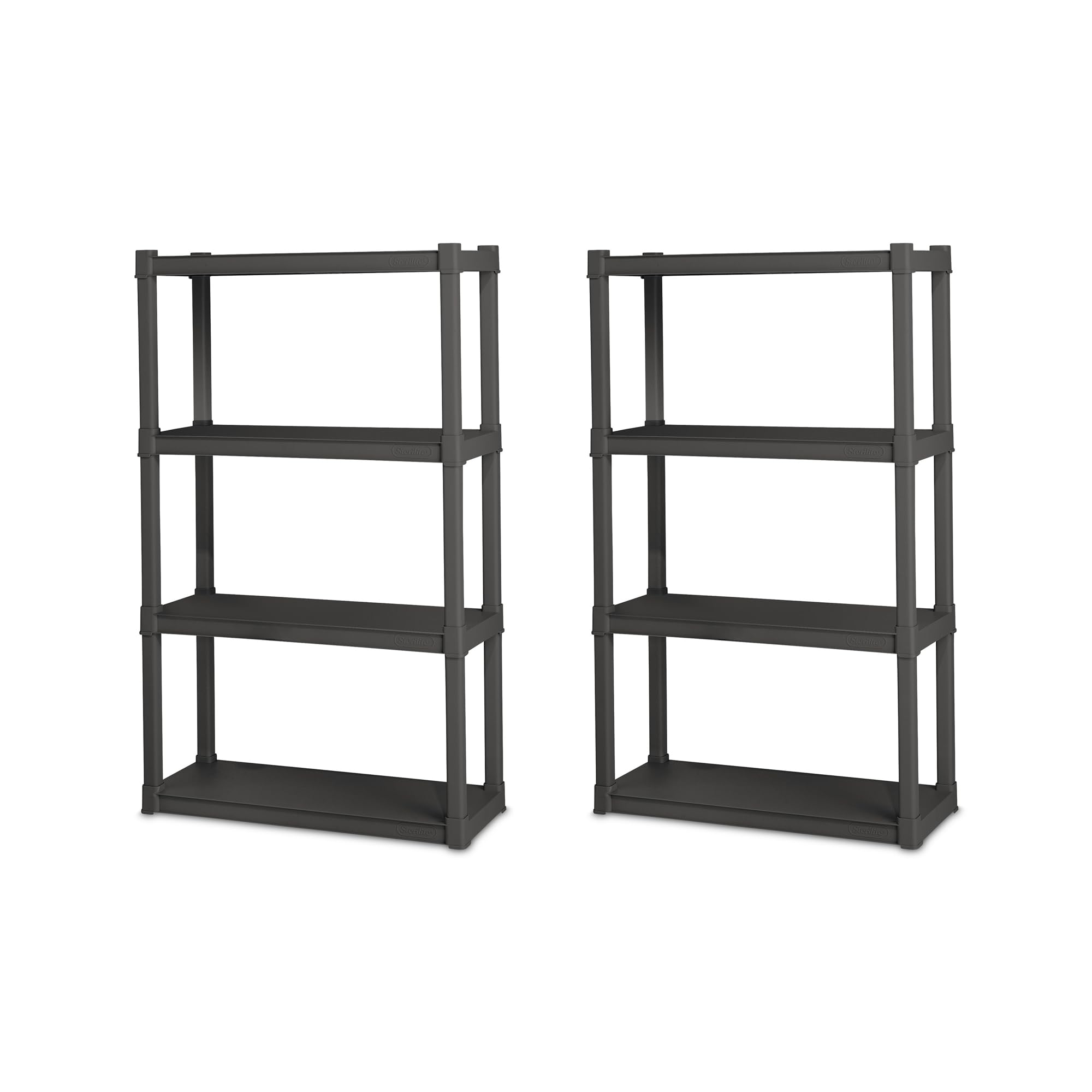 Amazon.com: Sterilite 2-Pack Plastic Storage Shelves, Heavy Duty ...