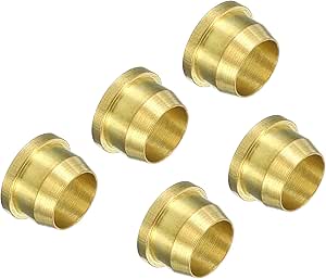 PATIKIL 6mm Tube OD Brass Compression Sleeves Ferrules 10 Pack Brass ...