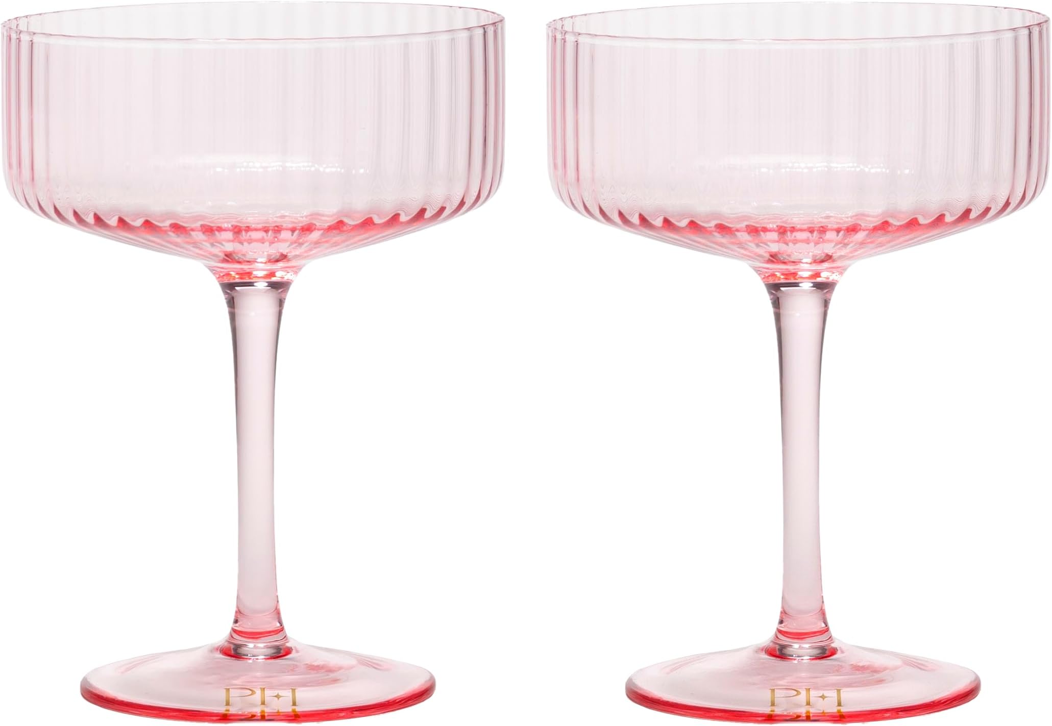 Amazon.com | Khen Flower Vintage Wavy Petals Wave Glass Coupes 7oz ...