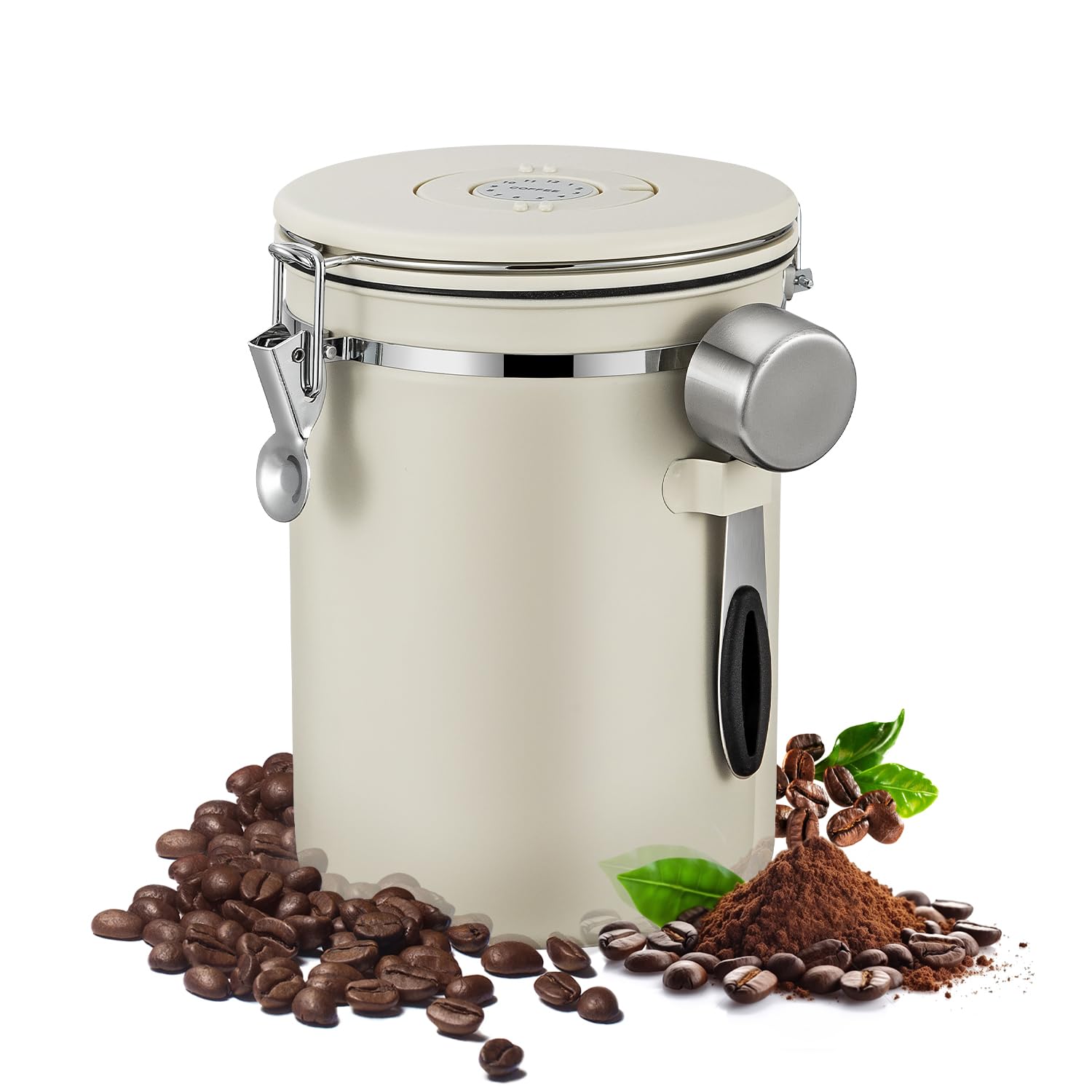 Amazon.com: LAMLENT Large Coffee Container for Ground Coffee, 24OZ ...