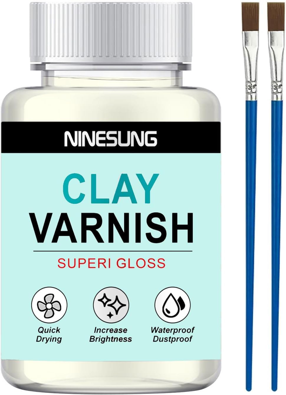 Addurden Air Dry Clay Varnish with 2 Brushes, 120 ml Acrylic Varnish ...