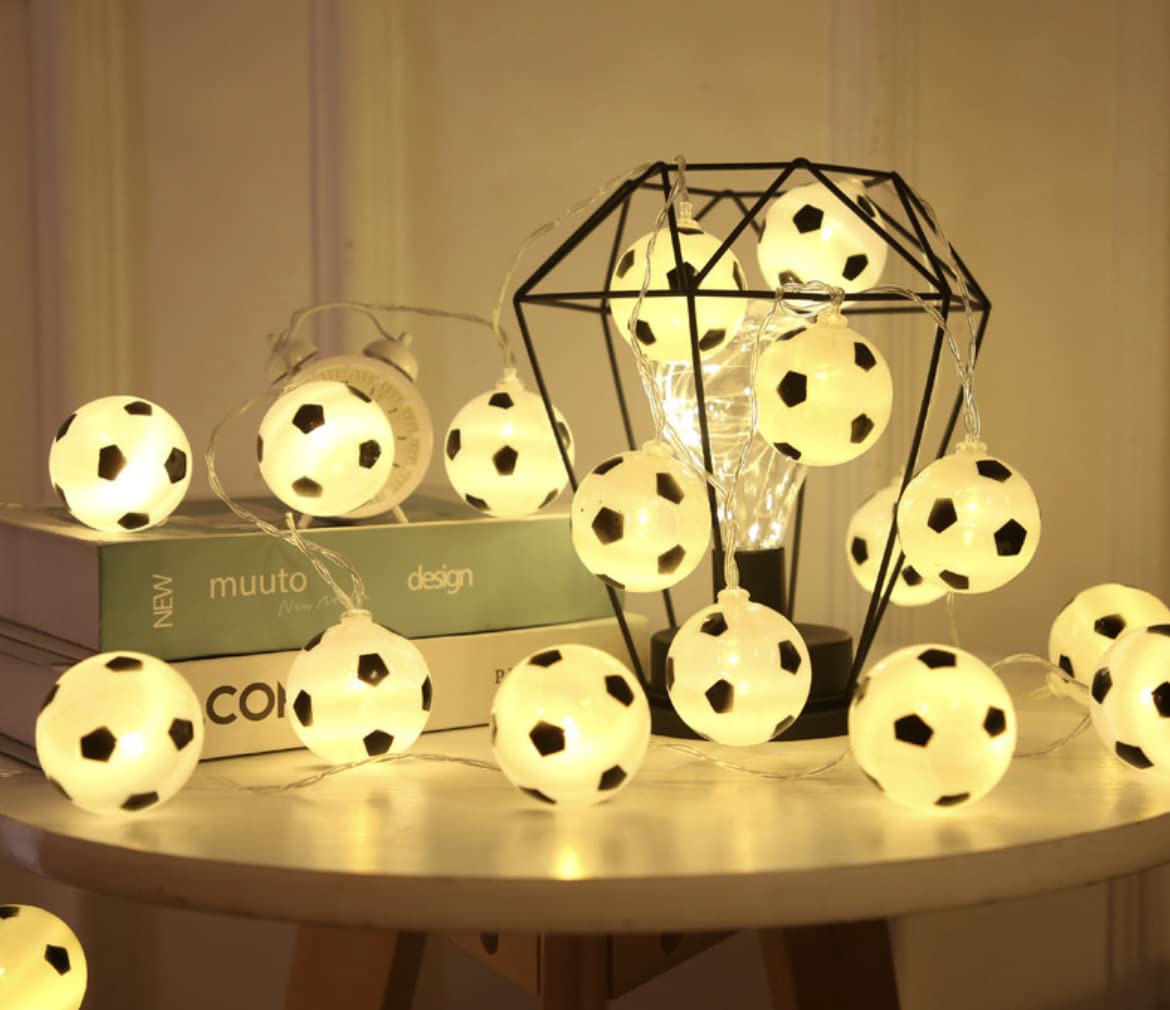 Vellichor Europe Football String Lights: LED Fairy Lights for Indoor ...