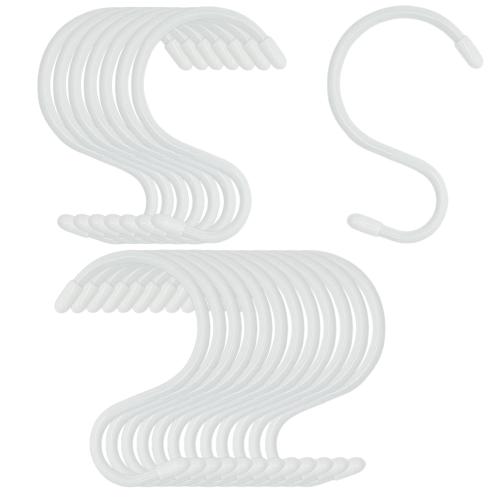 Snapklik.com : 20 Pack 3 Inch Small S Hooks, Vinyl Coated
