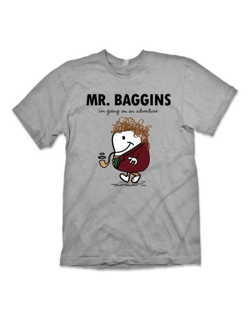 'Mr. Baggins' Geek T-Shirt Inspired By The Hobbit - (Sport Grey) M ...