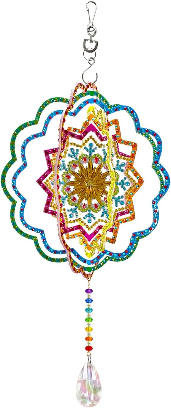 LUSandy DIY Colorful Mandala Diamond Painting 3D Wind Chime Kits for ...