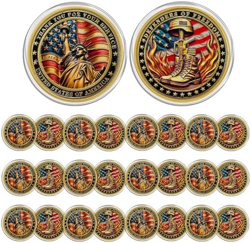 Amazon.com: 24 Pcs Military Thank You Coins Military Challenge Coins ...