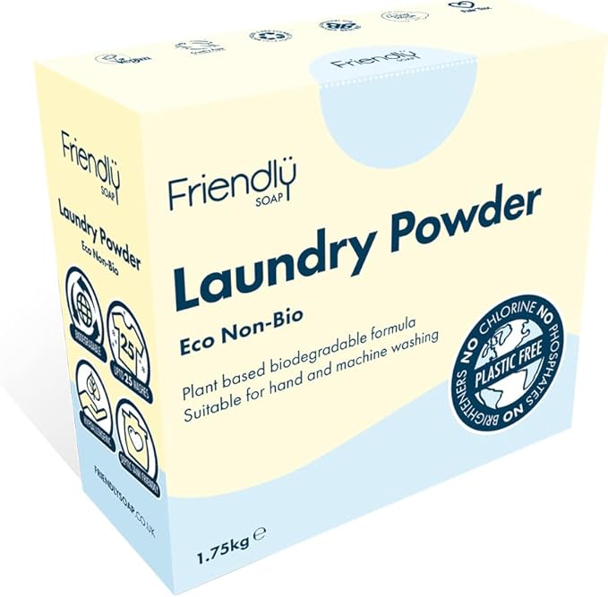 Friendly Soap - Eco Non-Bio Laundry Powder (1.75kg), Plant Based ...