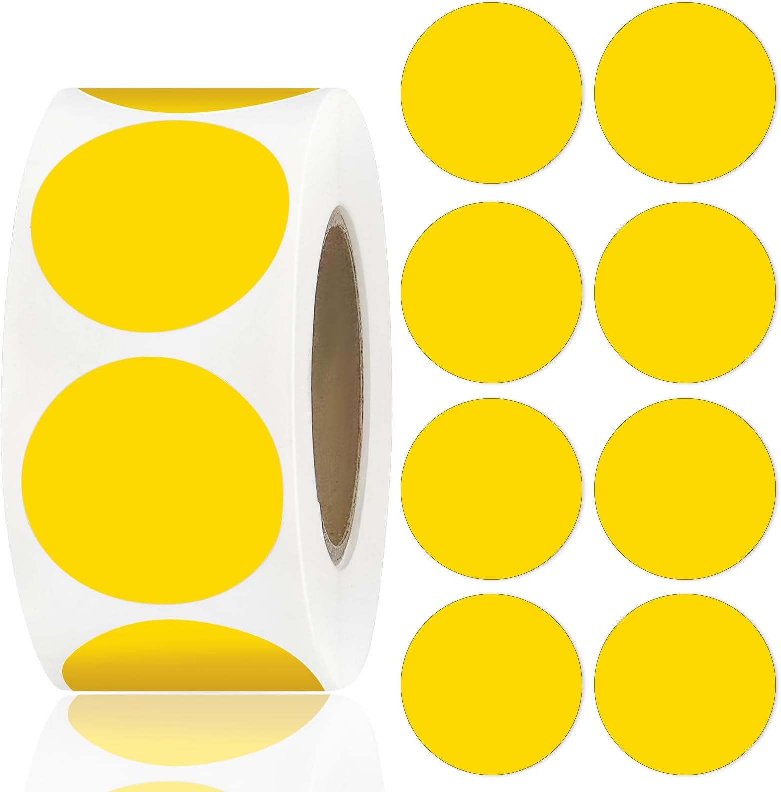 Hybsk Color Coding Dot Labels 1 Inch Round Natural Paper Yellow ...