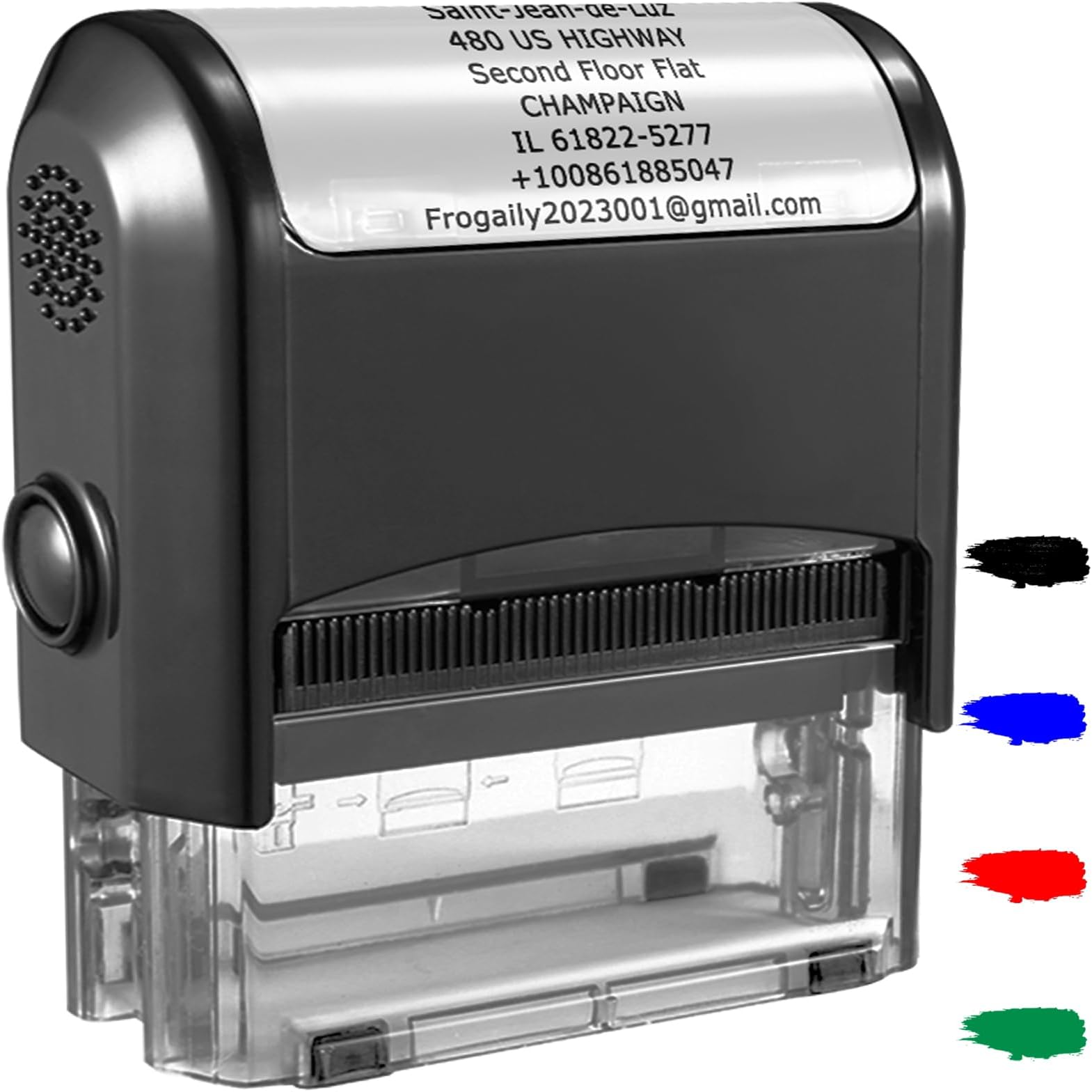 Tampon personnalisé (75 x 38 mm -8 lignes) Tampon auto-encreur ...