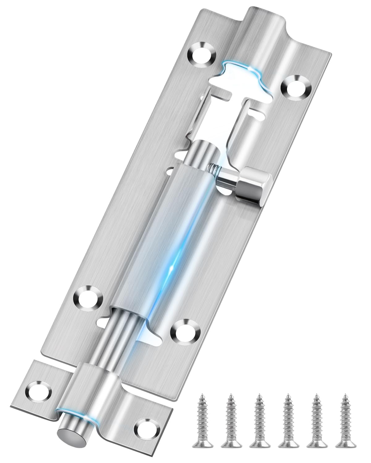 4 Inch (100mm) Door Lock, Leryati 1pcs Bedroom Door Lock Stainless ...