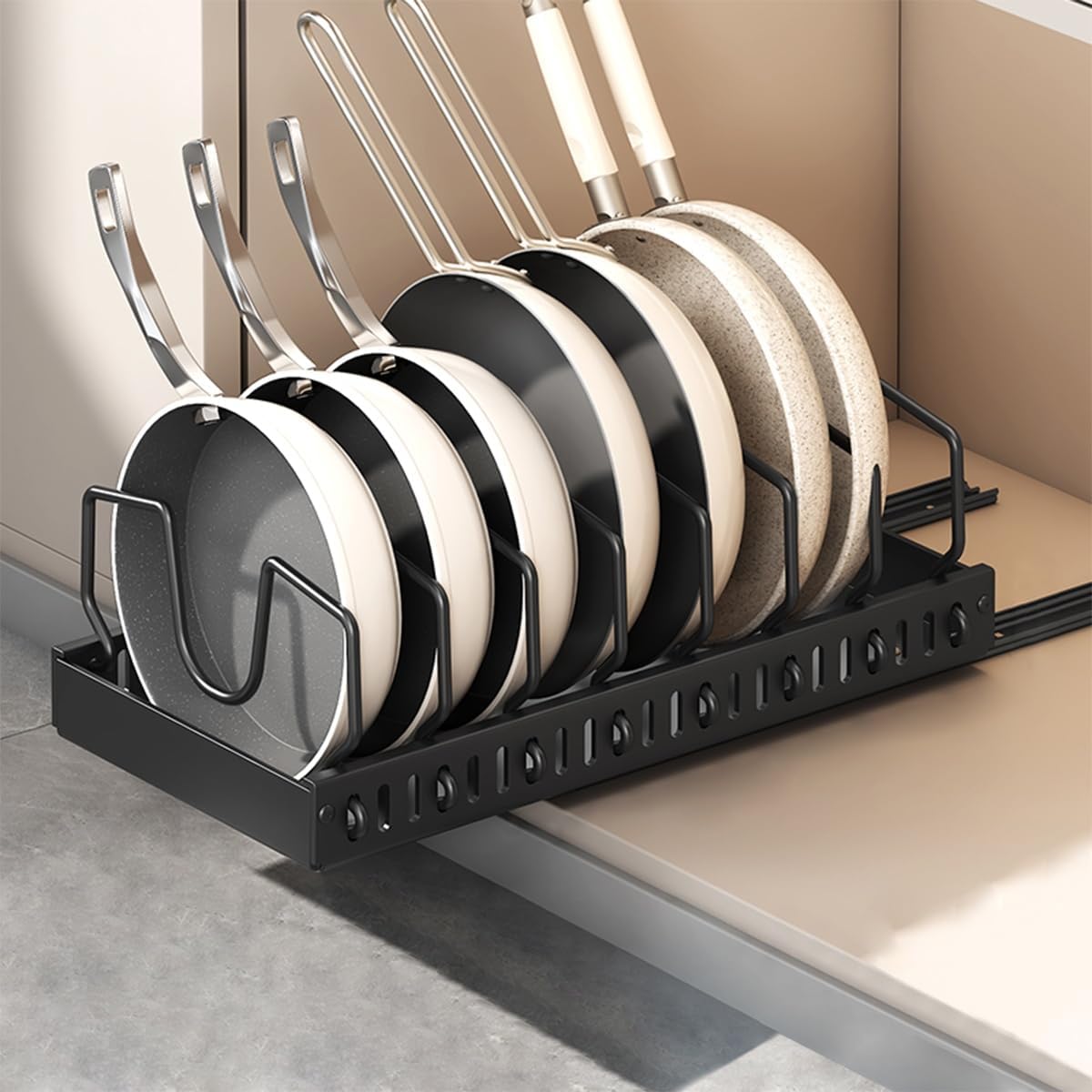 Amazon.com - Pots and Pans Organizer for under Cabinet Pull Out Cabinet ...