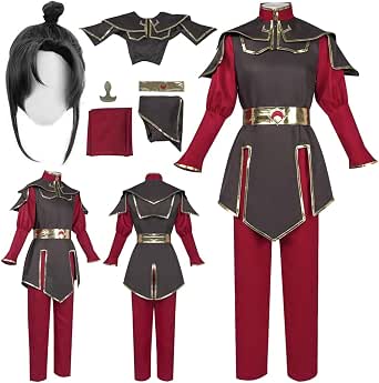 Amazon.com: IOUBWG Movie Azula Cosplay Costume Women Azula Red Suit ...