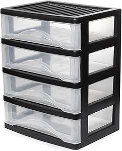 Amazon.com: NEETBU Plastic Desktop Organizer with 2 Drawer, 2 Pack ...