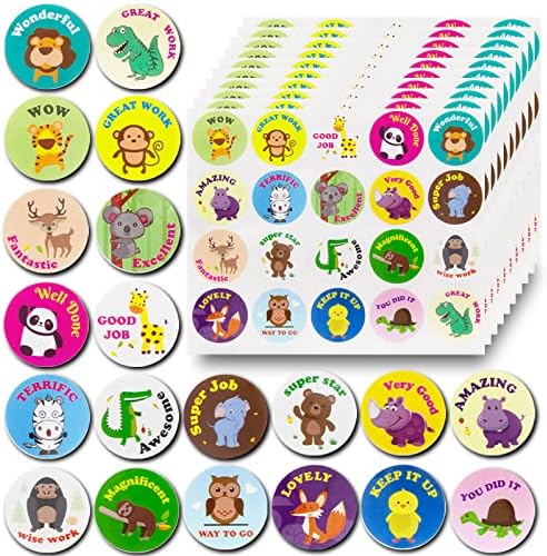 Peslogy 336pcs Reward Colourful Stickers Self-Adhesive Motivational ...